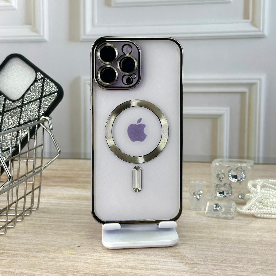 Metal mags plateado IPH 16 PRO MAX – Silver Case