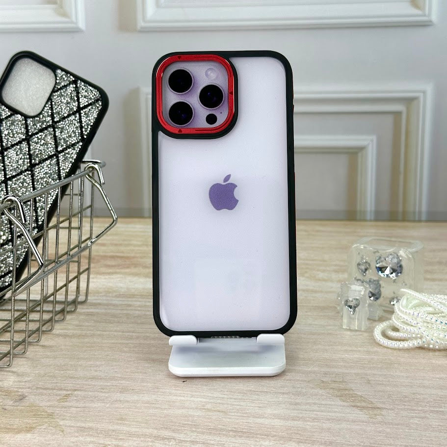 Borde rojo IPH 15 PRO MAX – Silver Case