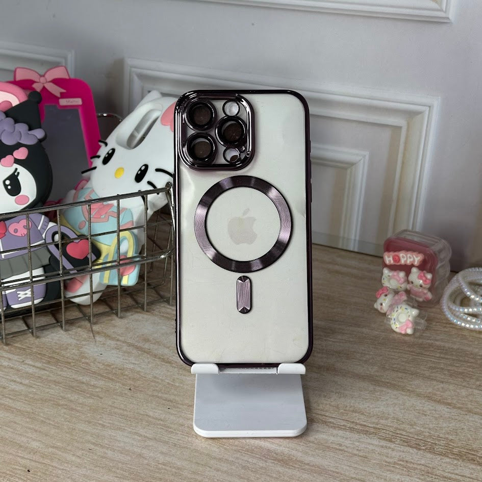 MagSafe borde morado iph 15 pro max – Silver Case